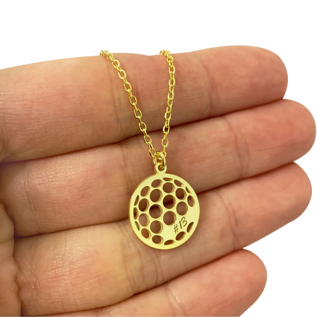 Golf Necklace in Sterling Silver Metal, Custom Name Necklace, Golf ...