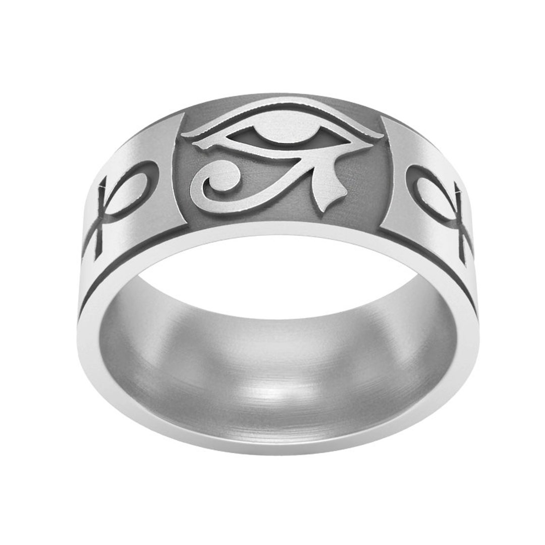 Eye of Horus Silver Ring Eye of Horus Jewelry Ankh Ring - Etsy
