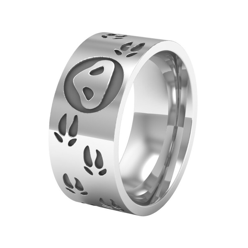 Sterling Silver Pig Nose Print Ring Pig Footprint Band Ring - Etsy