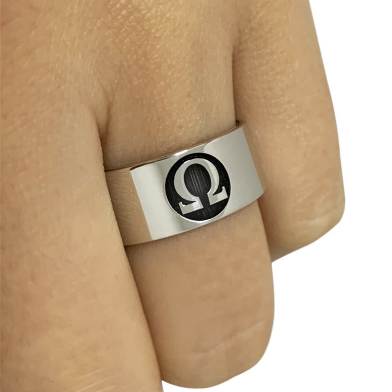 Omega Symbol Band Ring Silver Omega Ring Omega Band Ring - Etsy