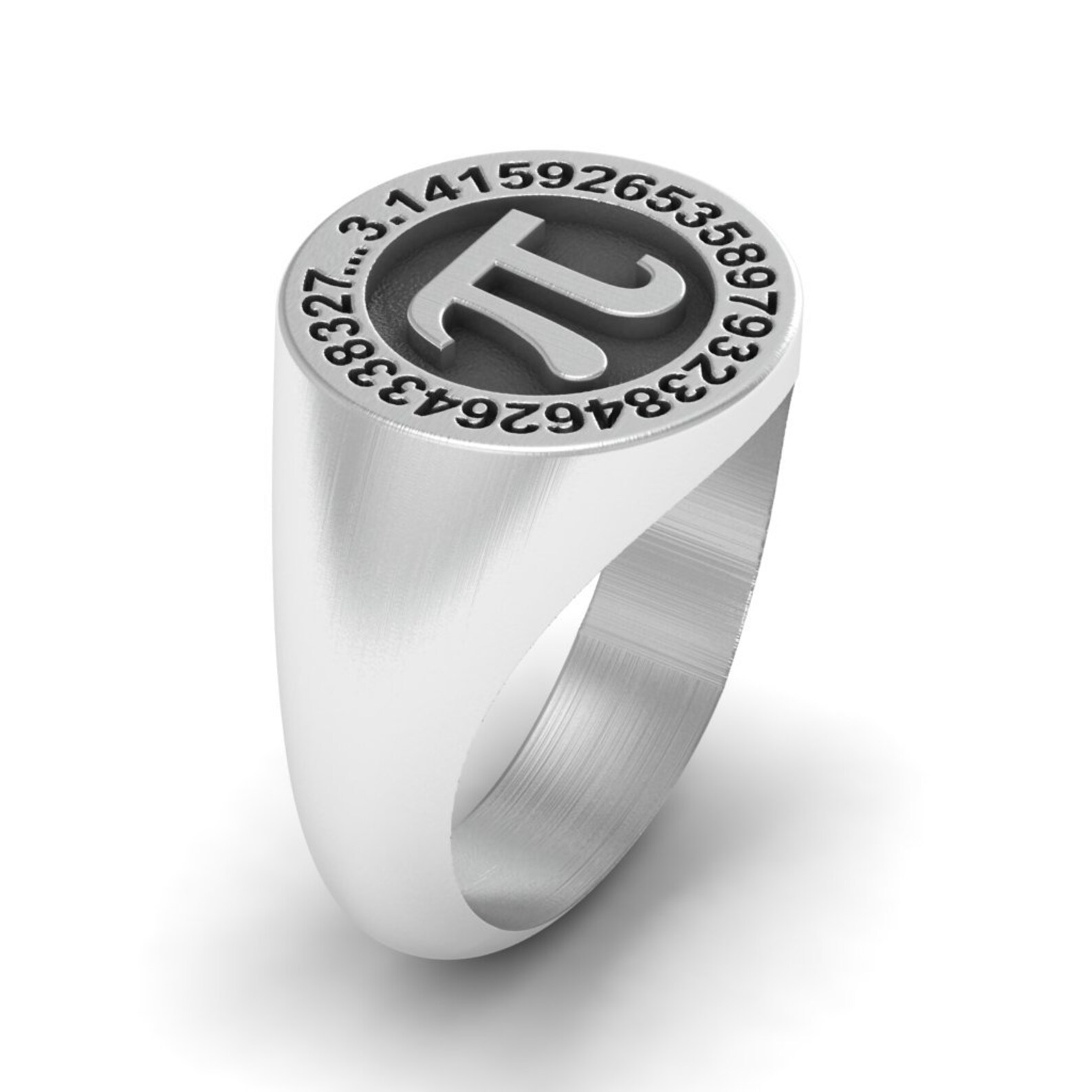 Pi Symbol Signet Ring Sterling Silver Signet Ring Pi Ring | Etsy