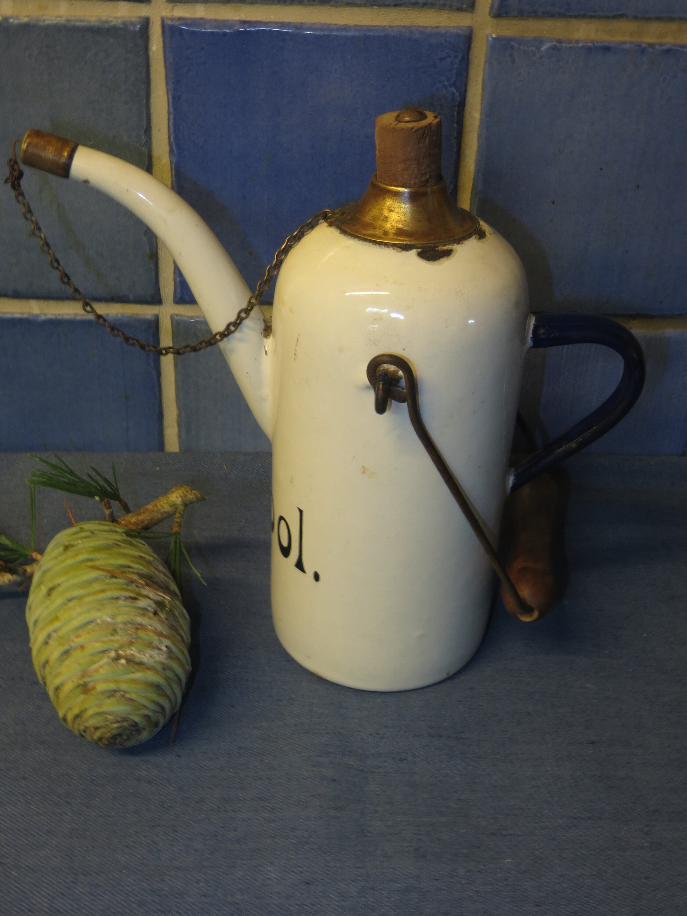 French Antique Enamel ALCOOL Petrol Canister/container/ Collectible ...