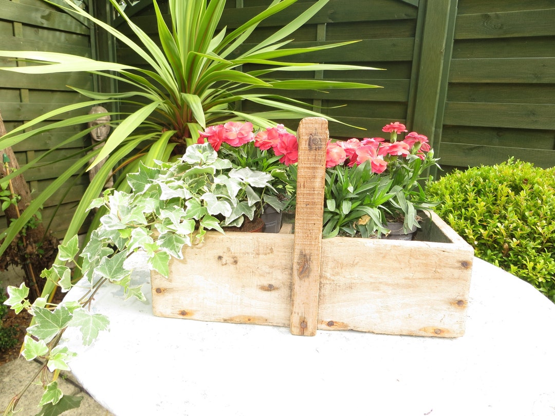 French Vintage Wooden Garden Basket/trug - Etsy