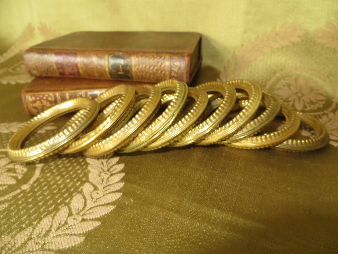 10 French Vintage Brass Bobble Curtain/drape/tapestry/ Voile/rings - Etsy