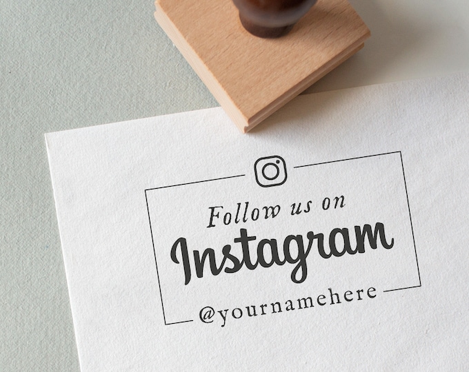 Branding Instagram Stamp - Custom Instagram Handle Stamp for Business ...