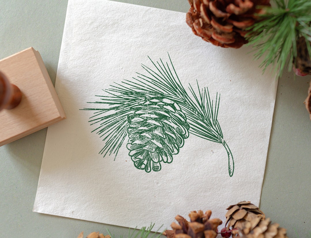 Pine Cone Christmas Stamp, Christmas Stamp - Etsy