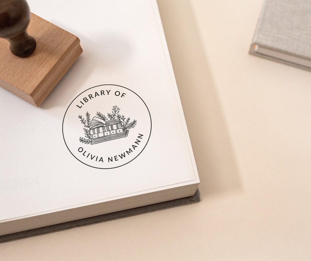 The Library of Rubber Stamp, This Book Belongs to Stamp, Book Stamp ...