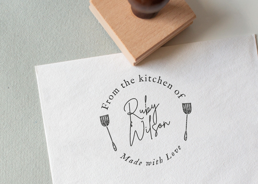 Personalized Kitchen Rubber Stamp, Custom Recipe & Baking Stamp for ...