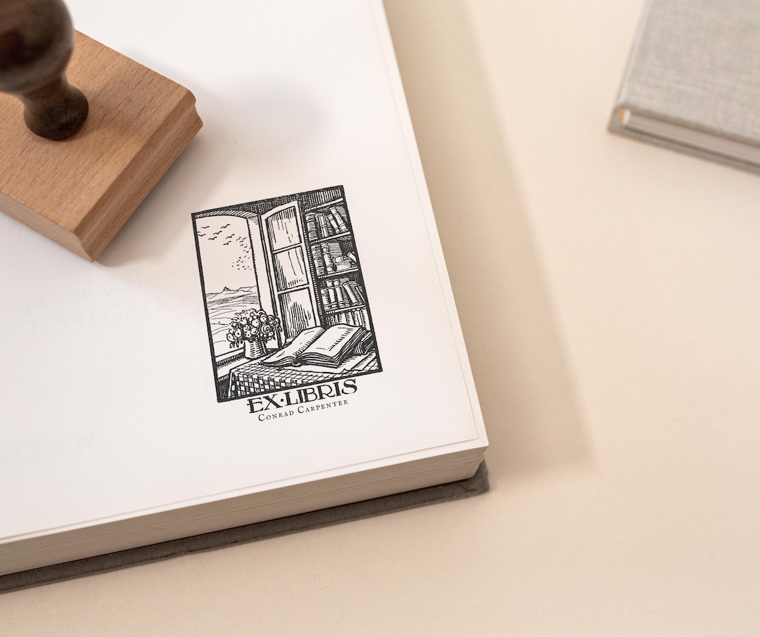 Vintage Bookplate Stamp - Custom Ex Libris for Literary Enthusiasts - Etsy