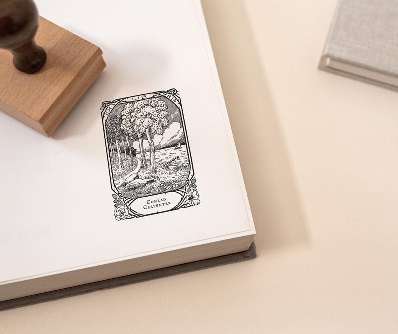 Personalized Family Library Stamp, Book Lover Gift, Wooden or Self ...