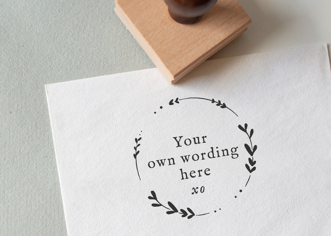 Personalised Rubber Stamp, Custom Rubber Stamp, Eco Reclaimed Oak Stamp ...