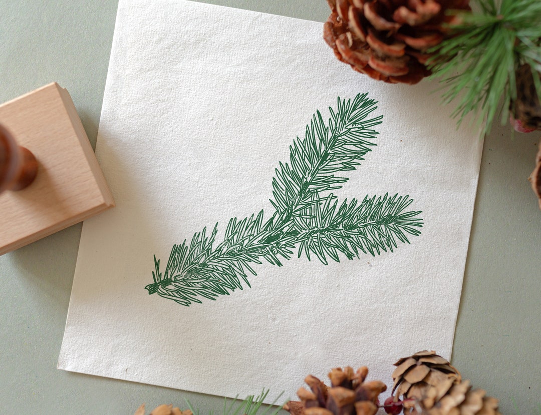 Christmas Fir Stamp, Fir Twig Stamp, Christmas Stamp - Etsy