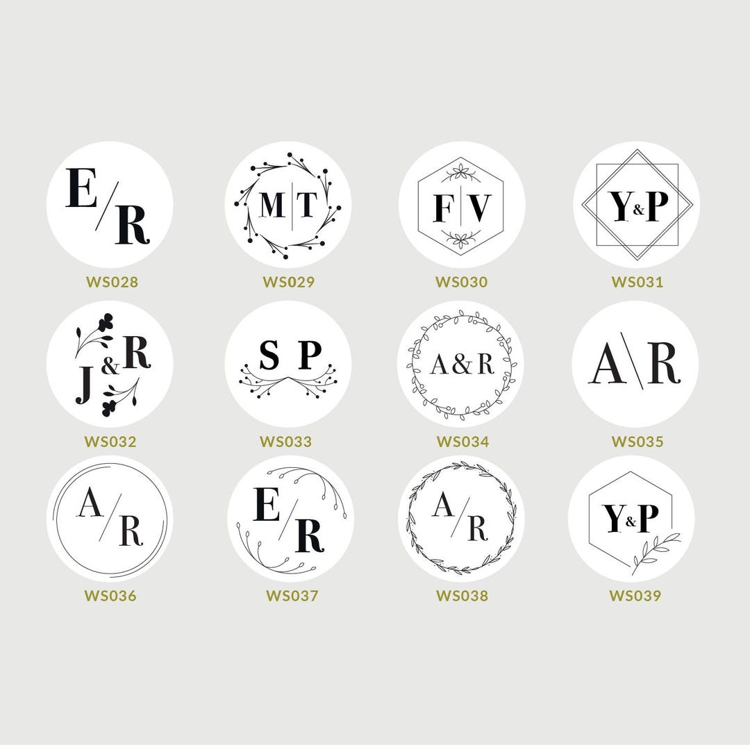 Custom Wedding Rubber Stamp, Initials Wedding Stamp, Napkin Stamp ...
