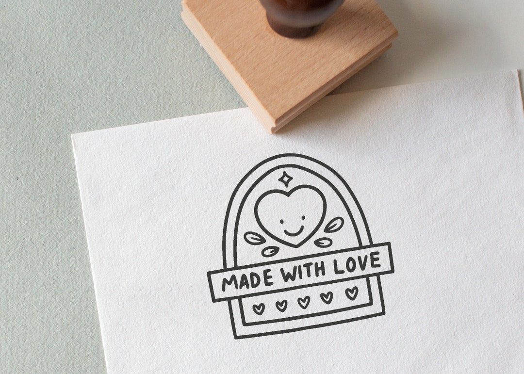 Handmade Rubber Stamp, Made With Love Stamp, Eco-friendly Rubber Stamp - Etsy