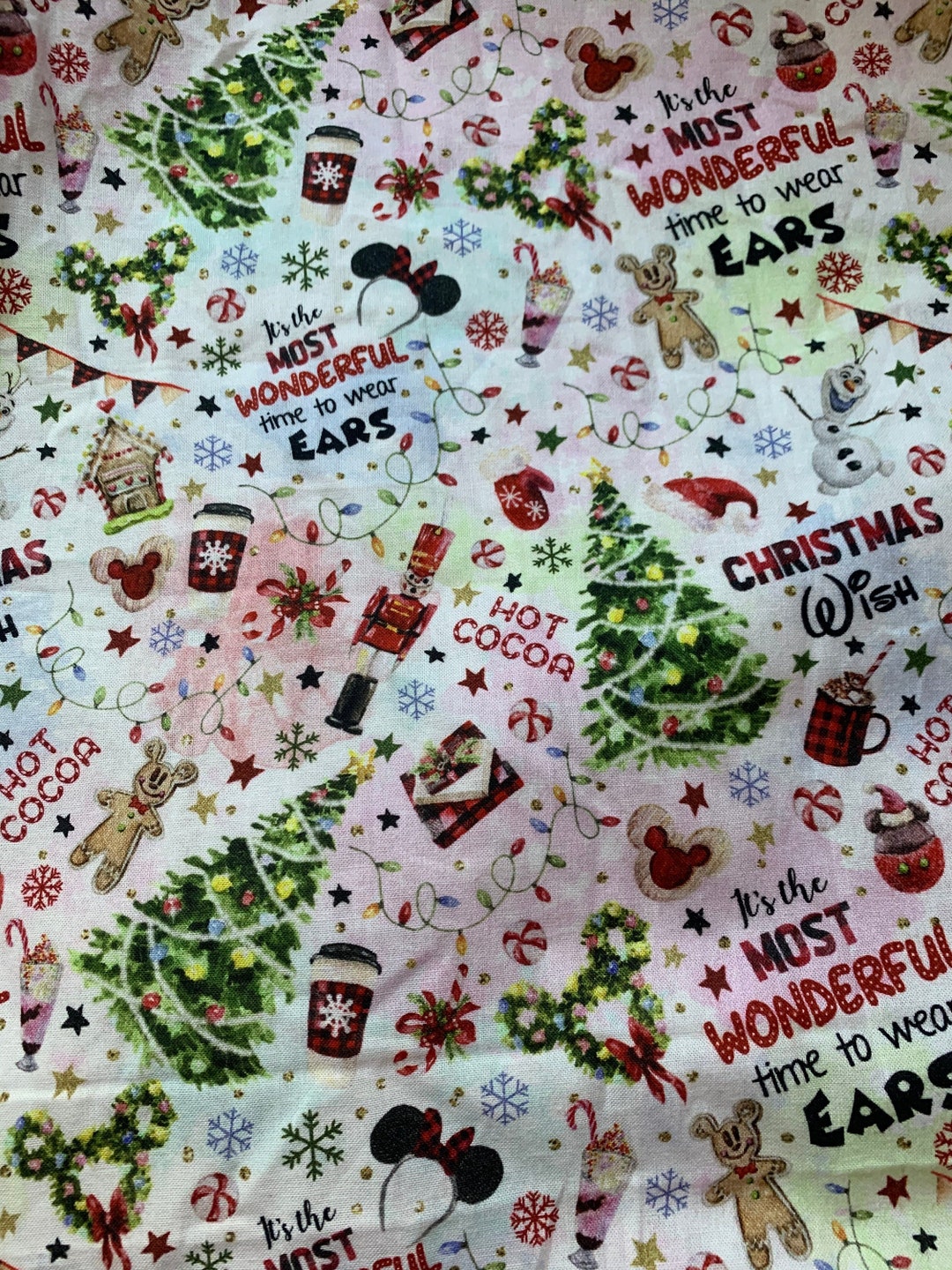 Disney Christmas Fabric Mickey Christmas Tree Yard Fat Quarter - Etsy