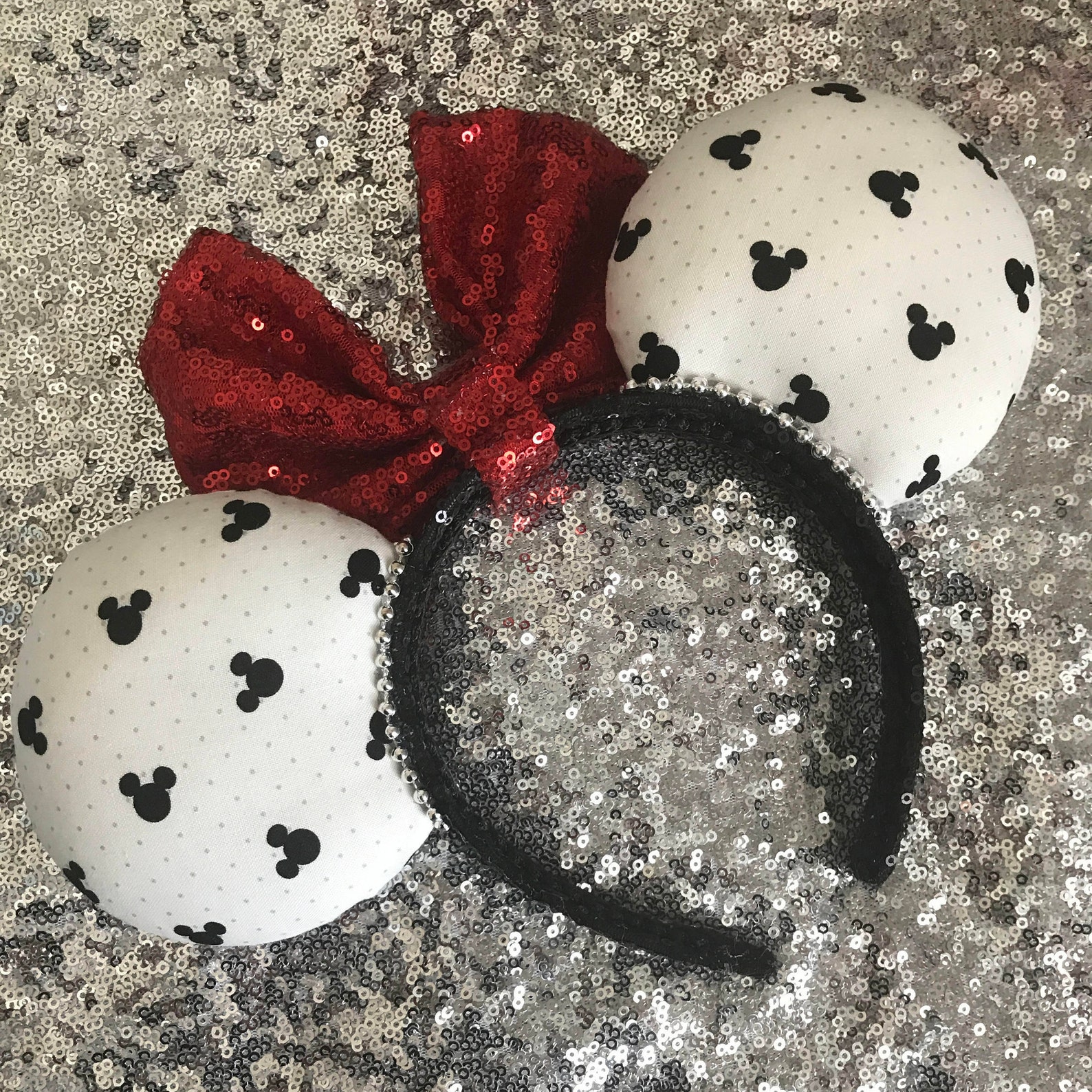Minnie Mouse Ears White and Black Mickey Head Inspired - Etsy