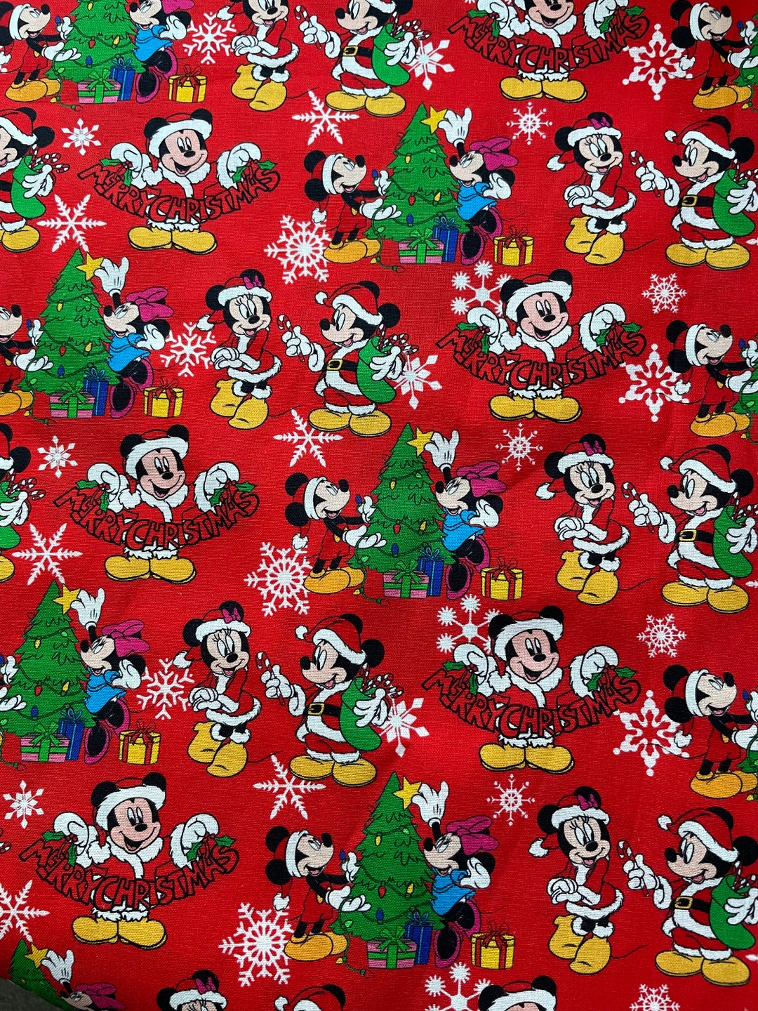 Disney Christmas Fabric Cotton Yard - Etsy