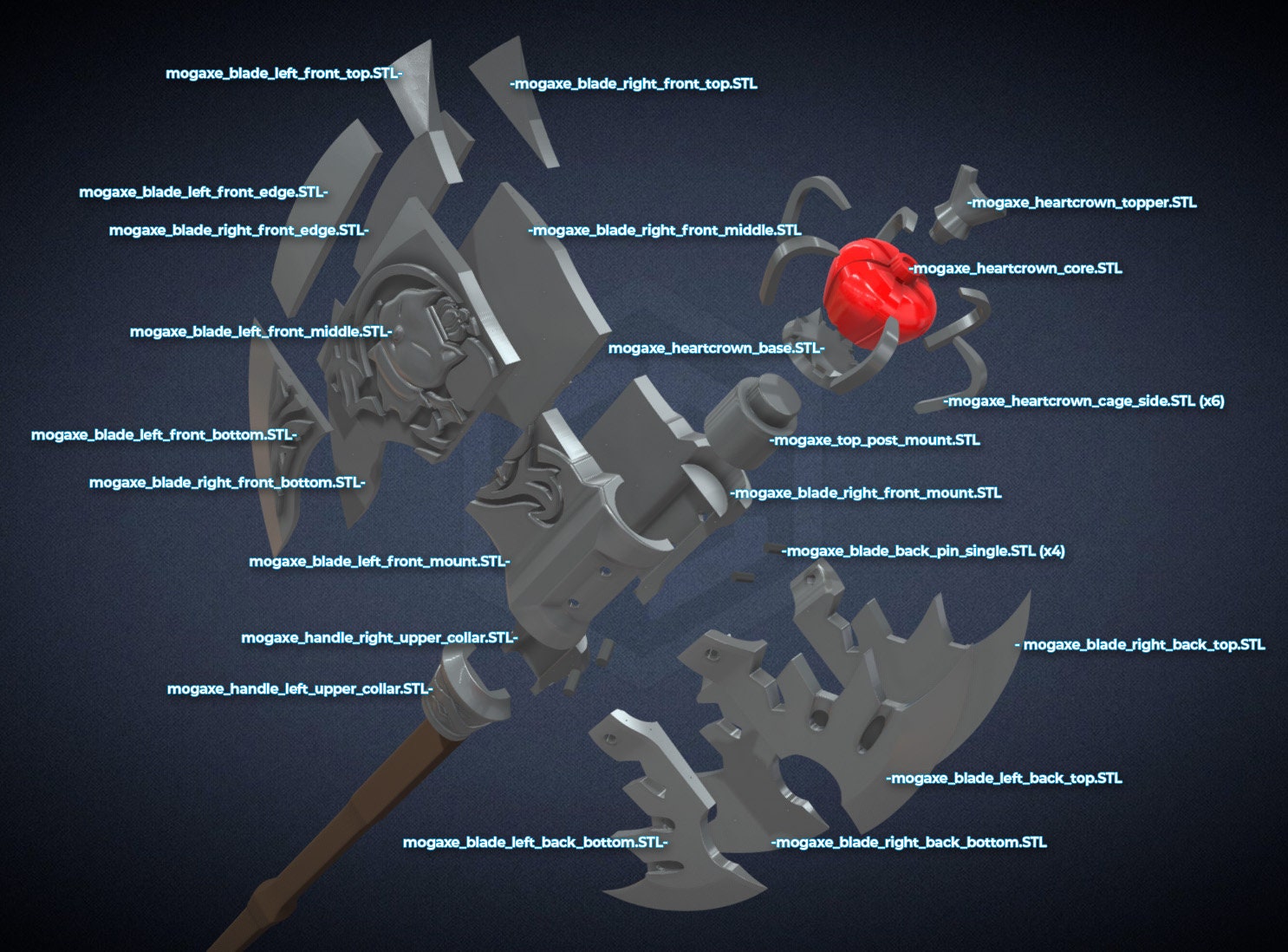 FFXIV Warrior Malignant Moggle Mogaxe 3D Print Files - Etsy
