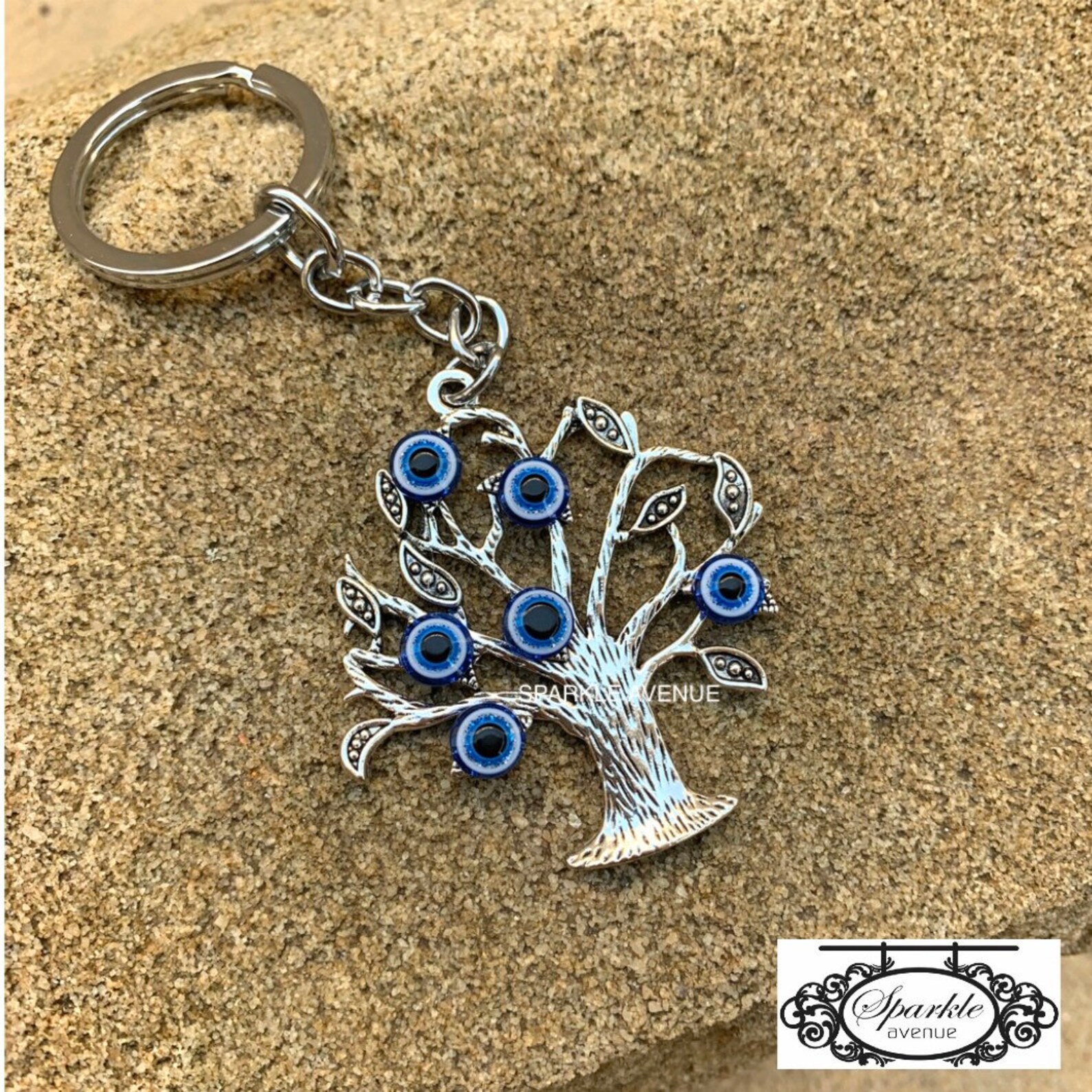 Evil Eye / TREE OF LIFE Keyring / Tree Evil Eye Keyring / Evil - Etsy