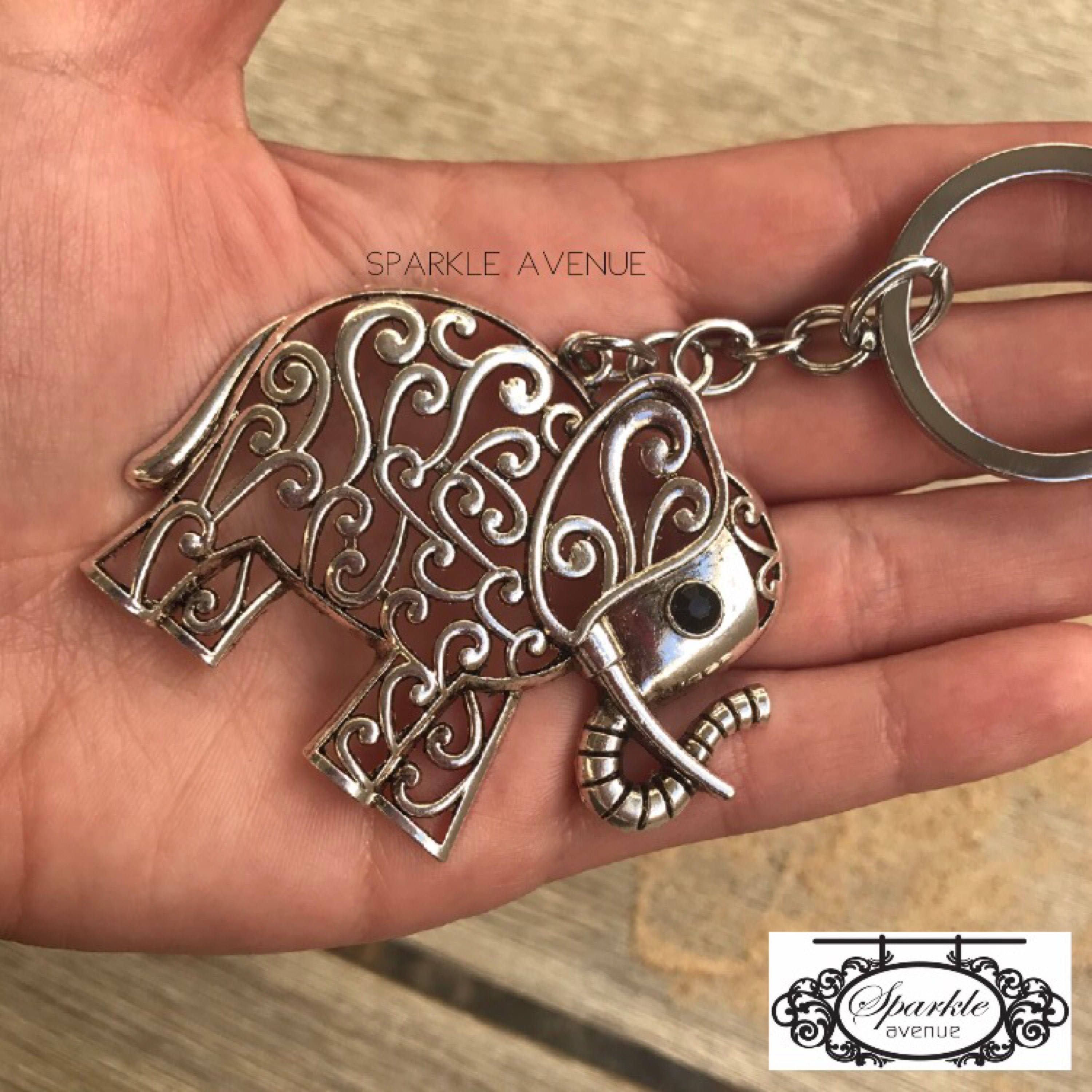Elephant Keyring / Boho Elephant Key Ring/ Silver Elephant | Etsy Australia