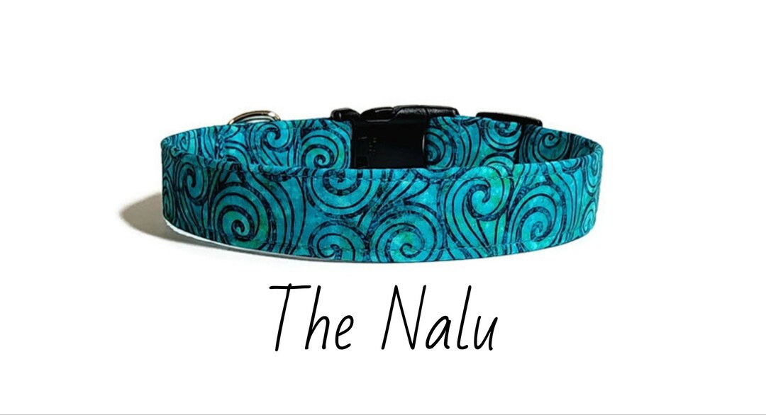 Dog Collar - the Nalu - Blue Wave Dog Collar - Beach Dog Collar ...