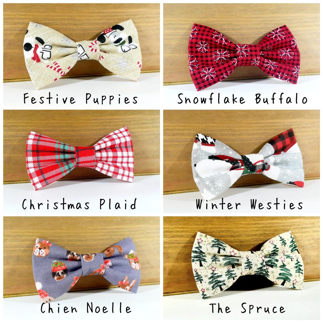 Christmas Pet Bow Tie – Holiday Dog or Cat Collar Accessory - Etsy