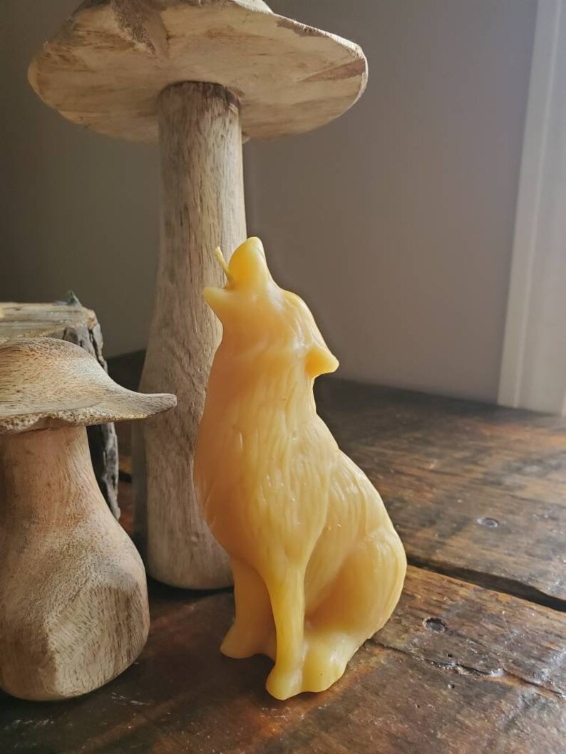 Howling Wolf Beeswax Candle - Etsy