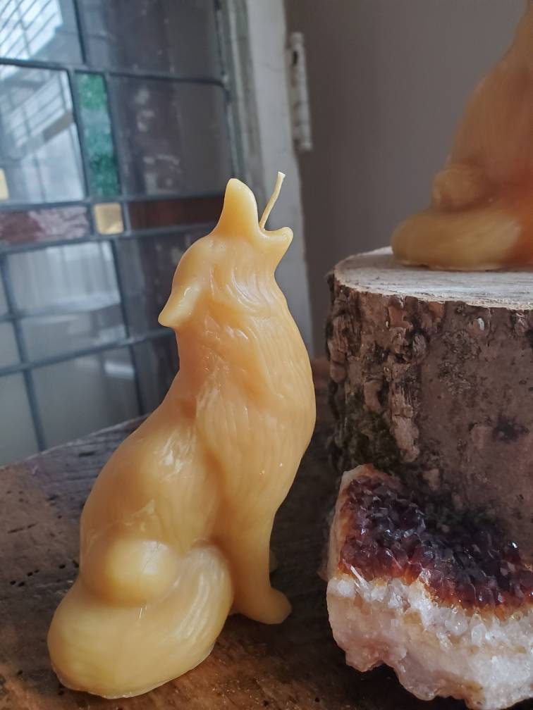 Howling Wolf Beeswax Candle - Etsy