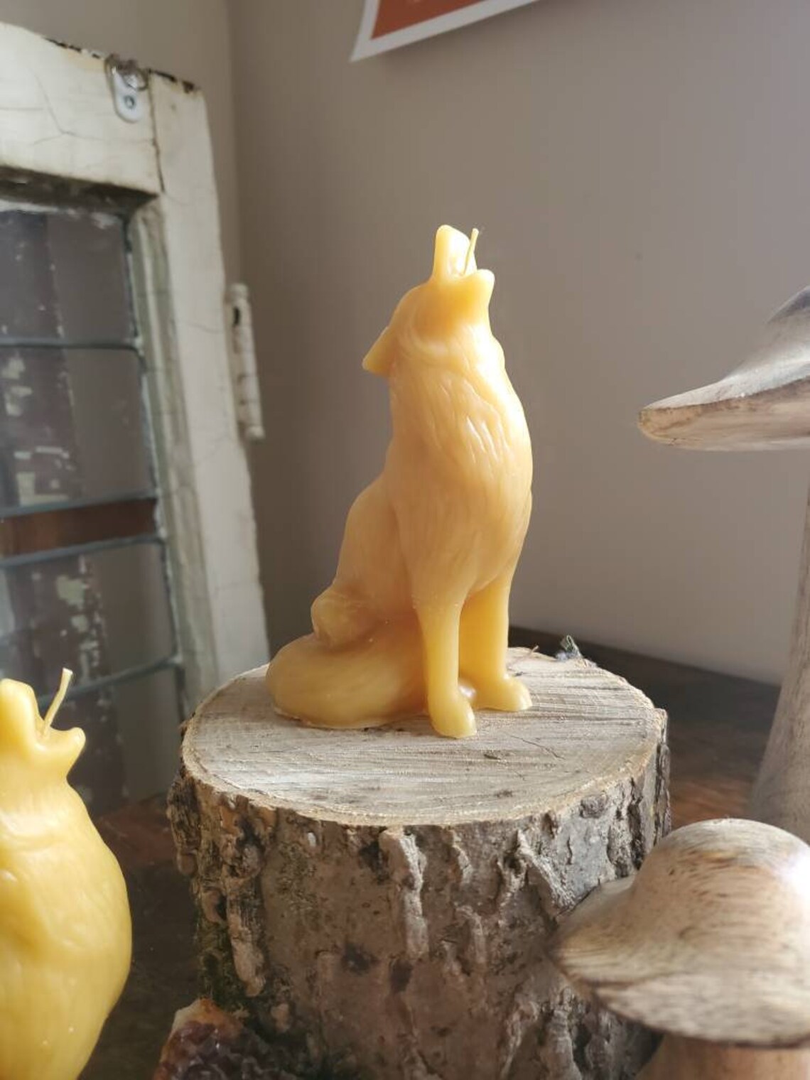Howling Wolf Beeswax Candle - Etsy