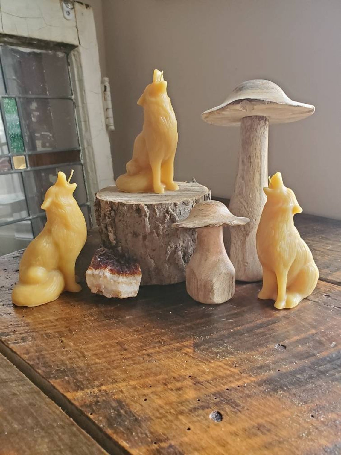 Howling Wolf Beeswax Candle - Etsy