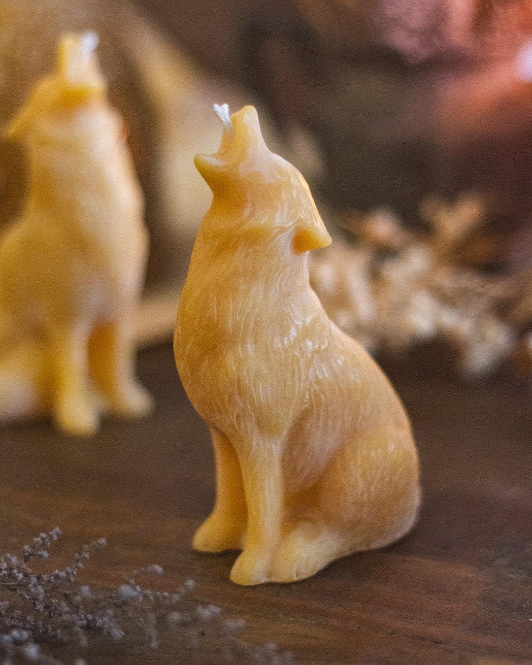Howling Wolf Beeswax Candle - Etsy