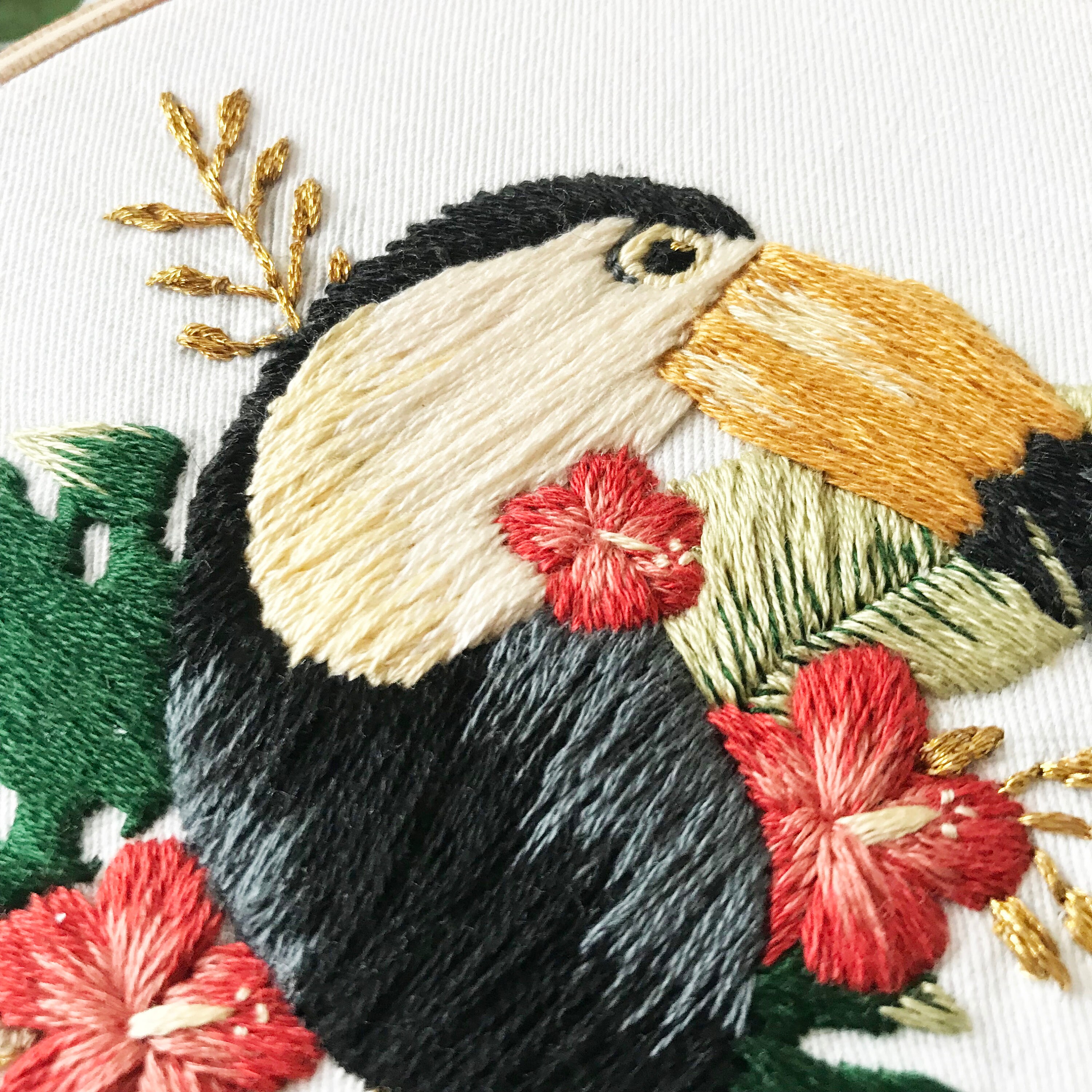 Needlepoint Sewing & Fiber Tropical Toucan Embroidery Art Pattern PDF Jungle Embroidery Art ...