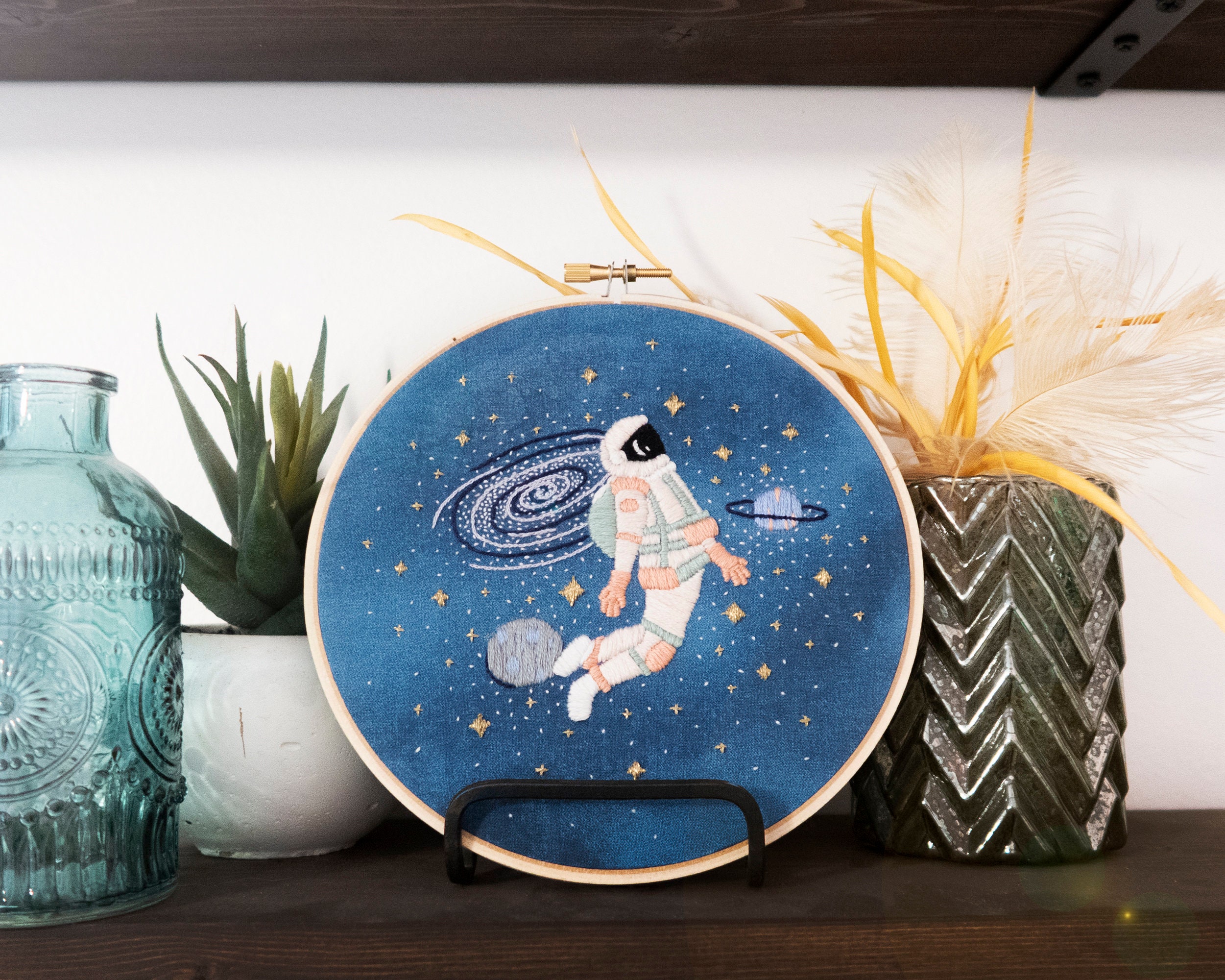 Astronaut Outer Space Embroidery Art Kit Space Embroidery | Etsy UK