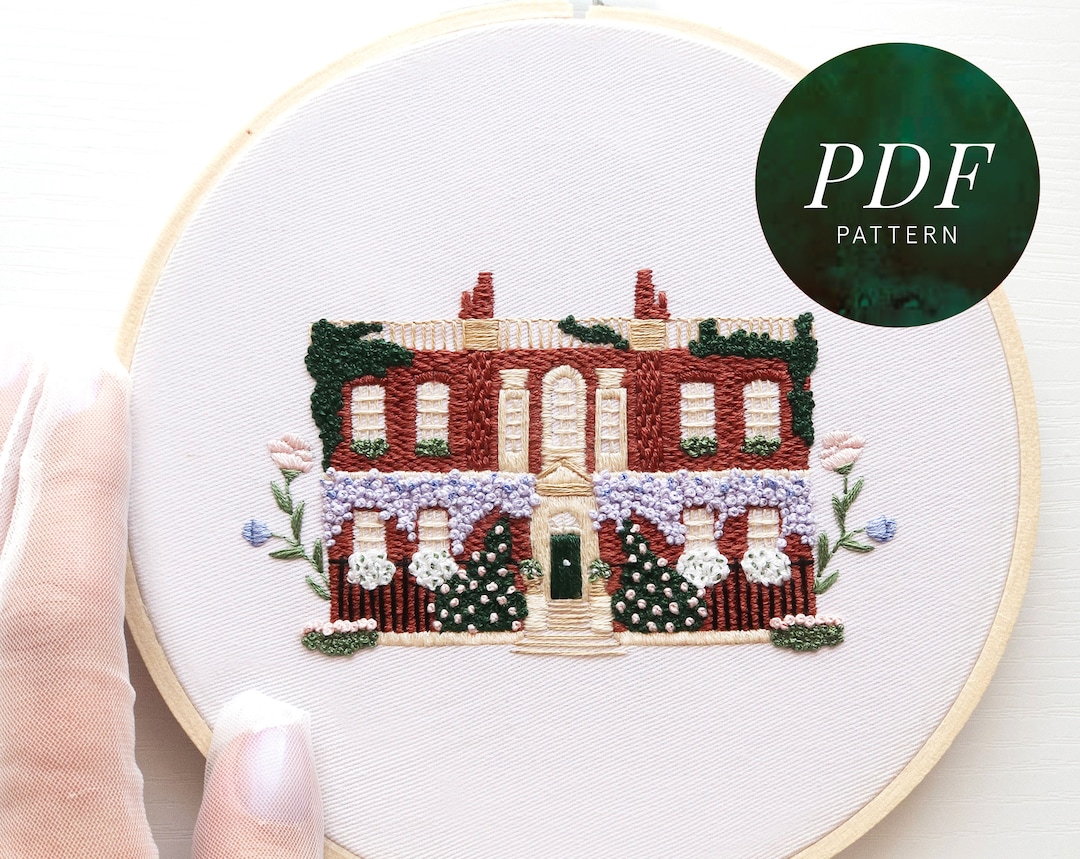Bridgerton Embroidery Pattern | Wisteria House Embroidery Pattern ...