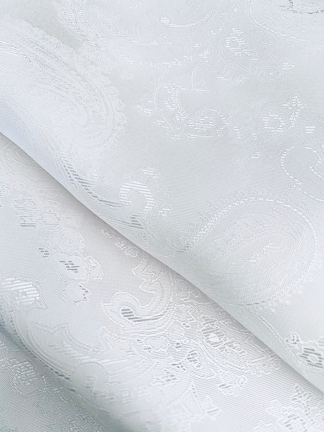 White Paisley Lining Fabric Jacquard / Ships From USA Sold by Yard \ No ...