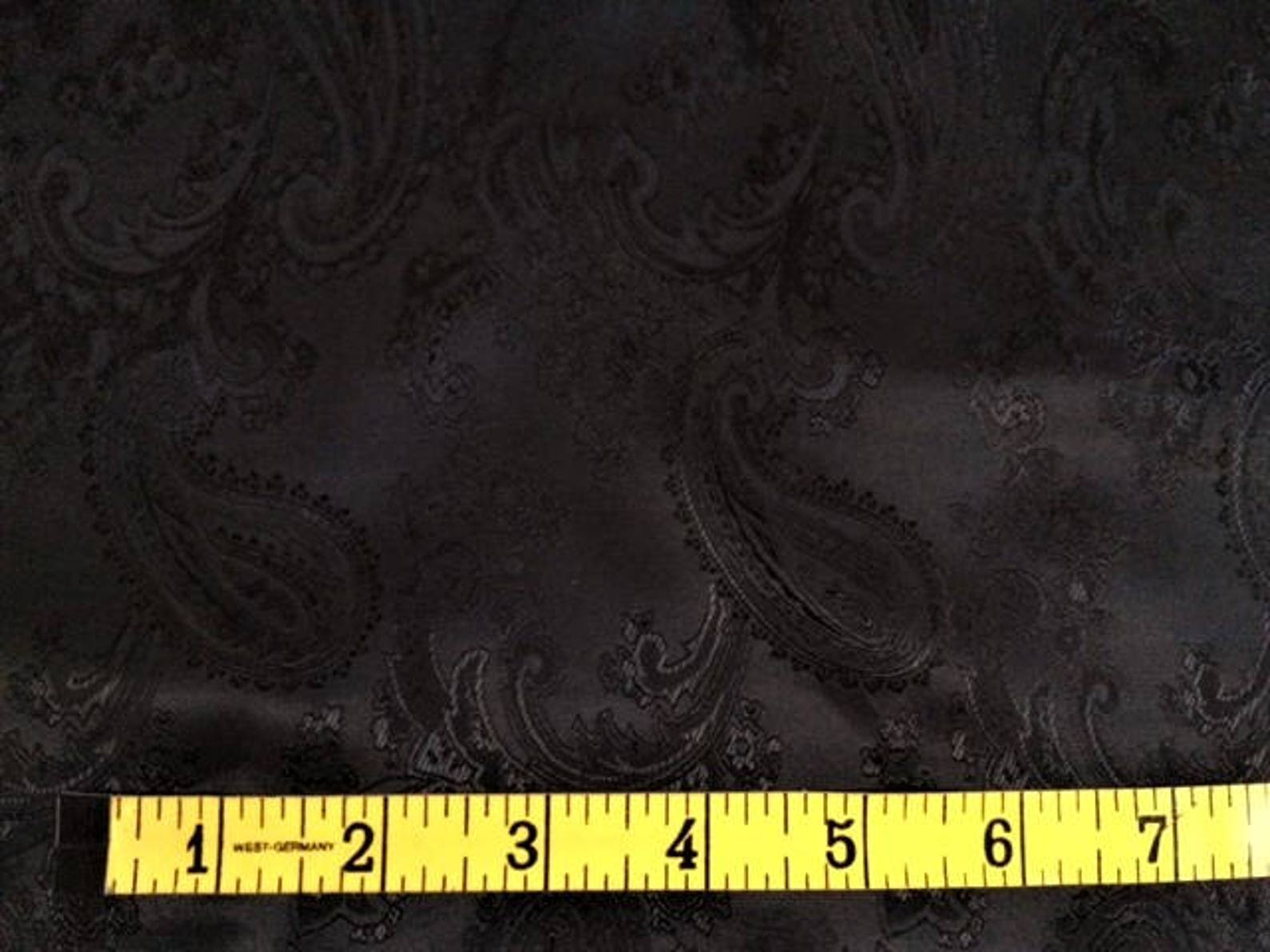 Black Paisley Lining Jacquard Fabrics / Ships From USA Sold by Yard ...