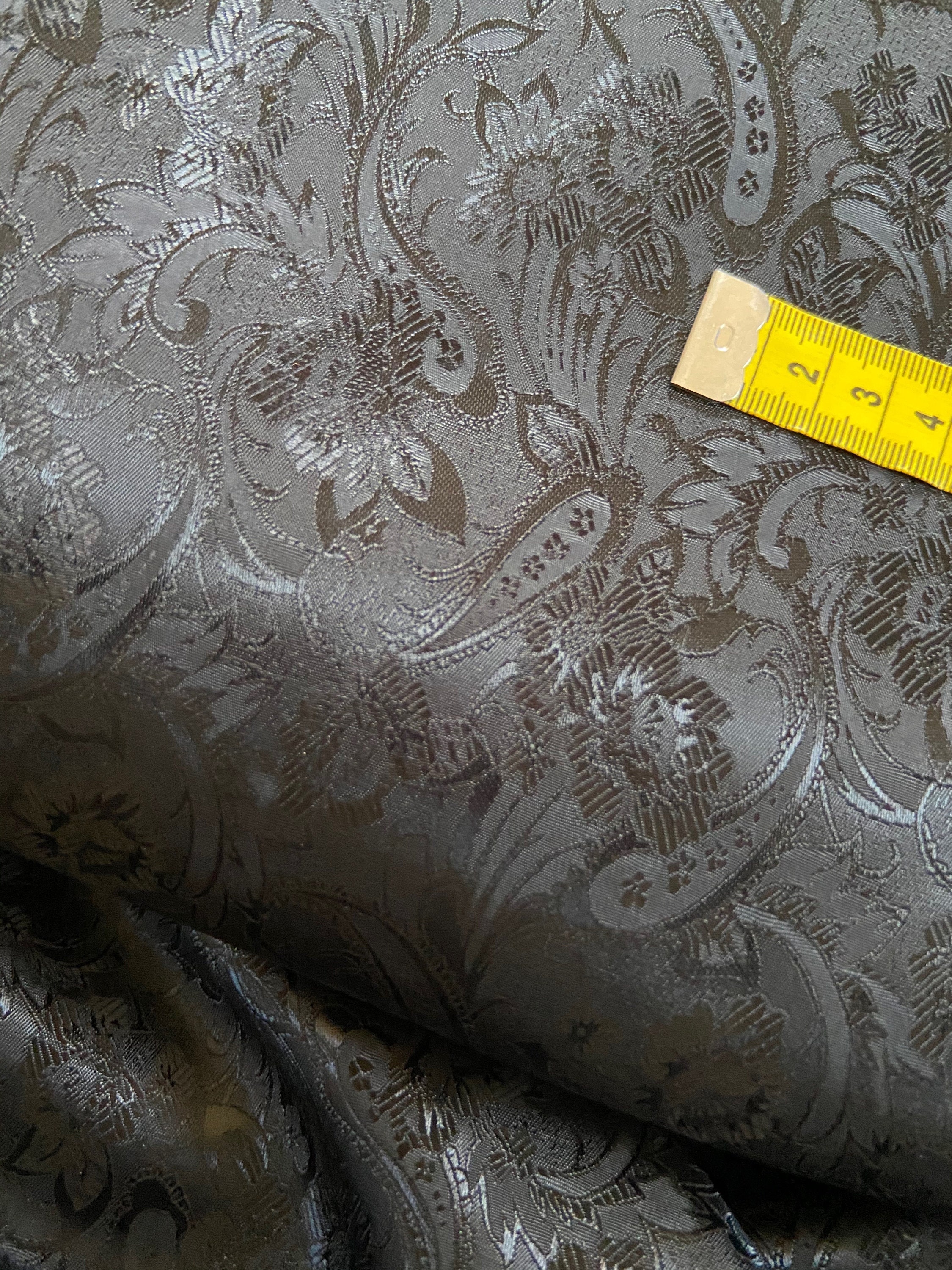 Black Floral Paisley Lining Fabric Jacquard / Ship From USA - Etsy
