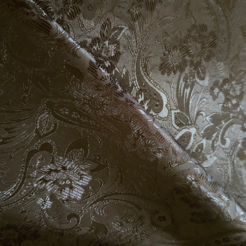 Red Black Floral Paisley Lining Fabric Ships From USA Jacquard - Etsy