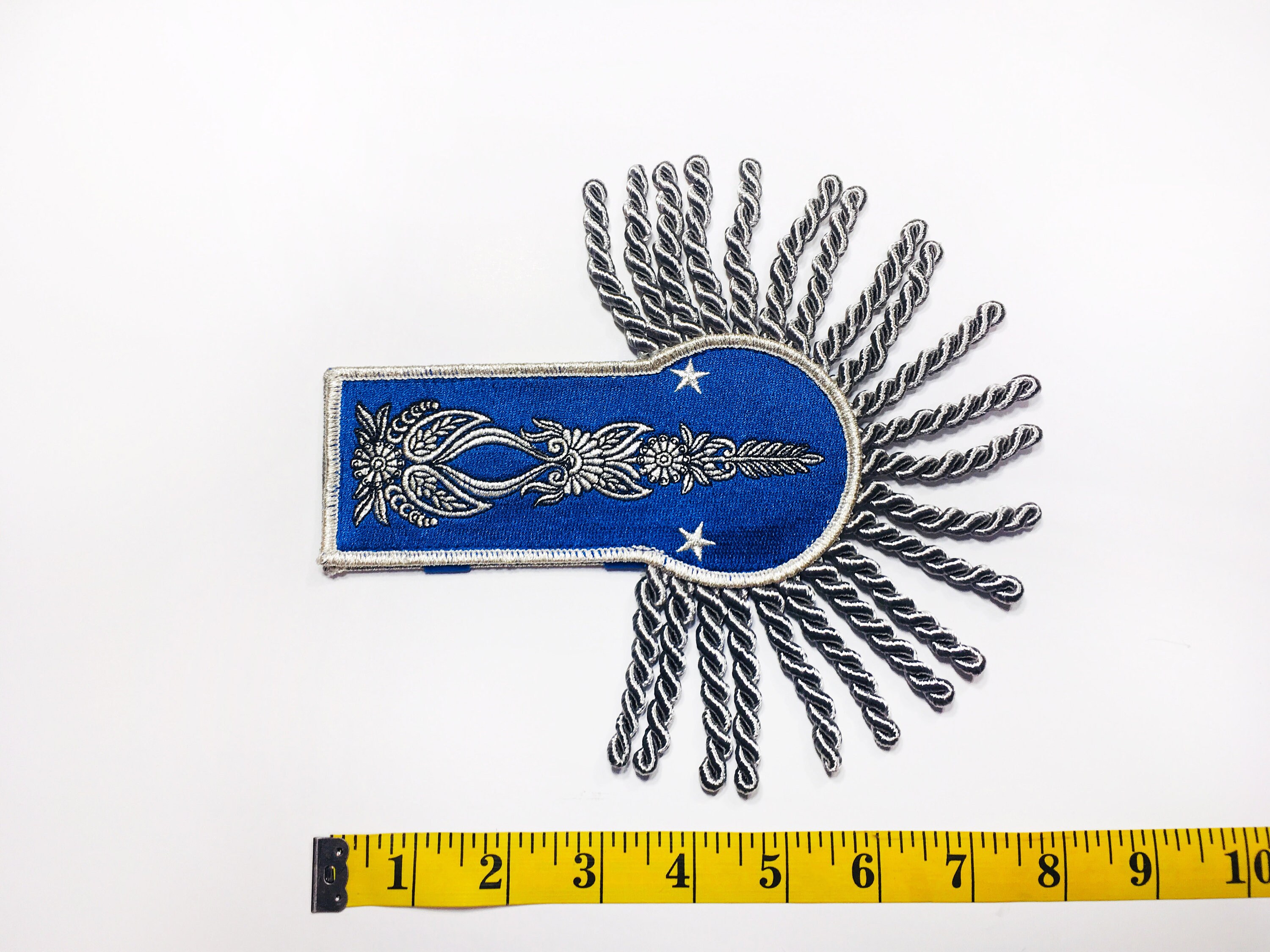 Blue Silver Star Epaulettes / Ships From USA Embroidered - Etsy