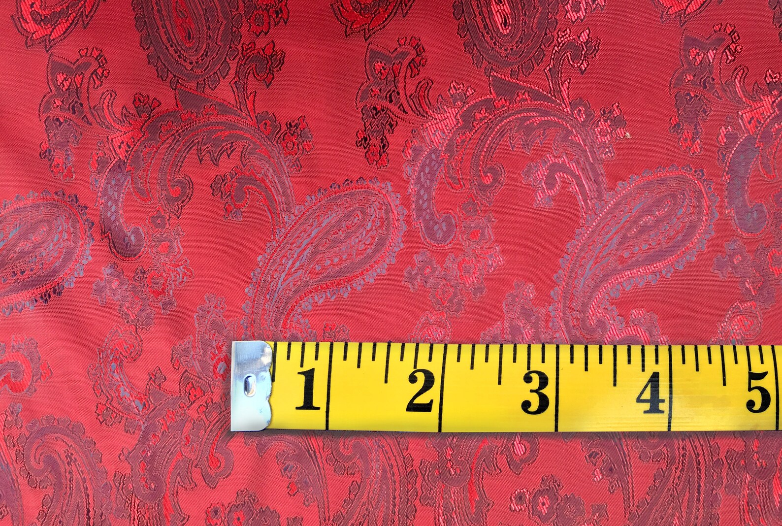 Red Black Paisley Lining Fabric Jacquard / Ships From USA Sold - Etsy