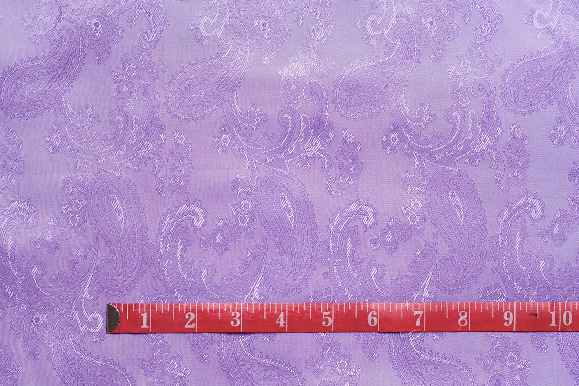 Light Purple Paisley Lining Fabric Jacquard / Ship From USA Sold by the ...