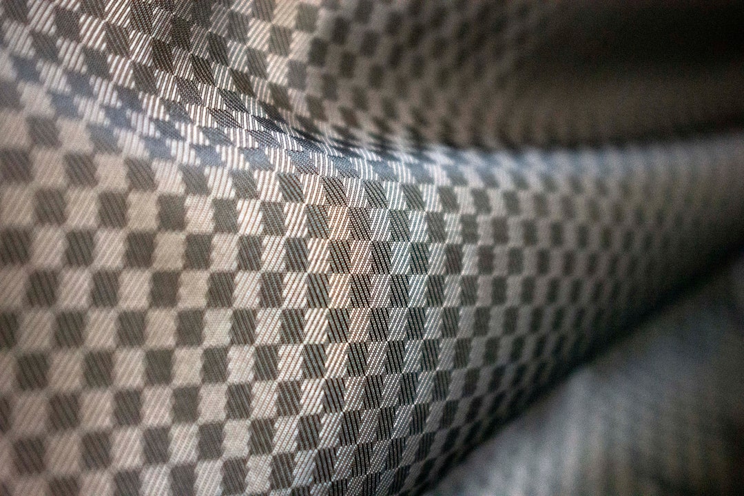 Silver Checkerboard Lining Fabric Jacquard / Ship From USA Sold by the ...