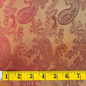 Orange Red Paisley Lining Fabric Ships From USA Jacquard Custom ...
