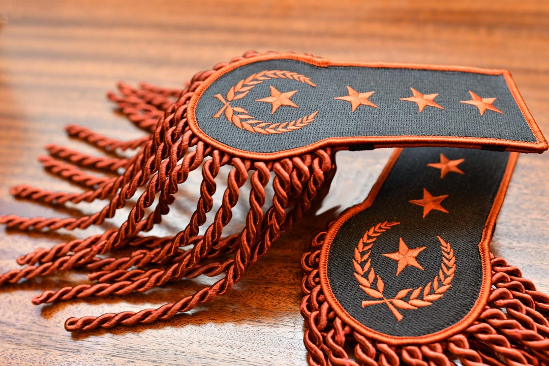 Epaulettes Copper Black Star Long Bullion Fringe / Ship From USA ...