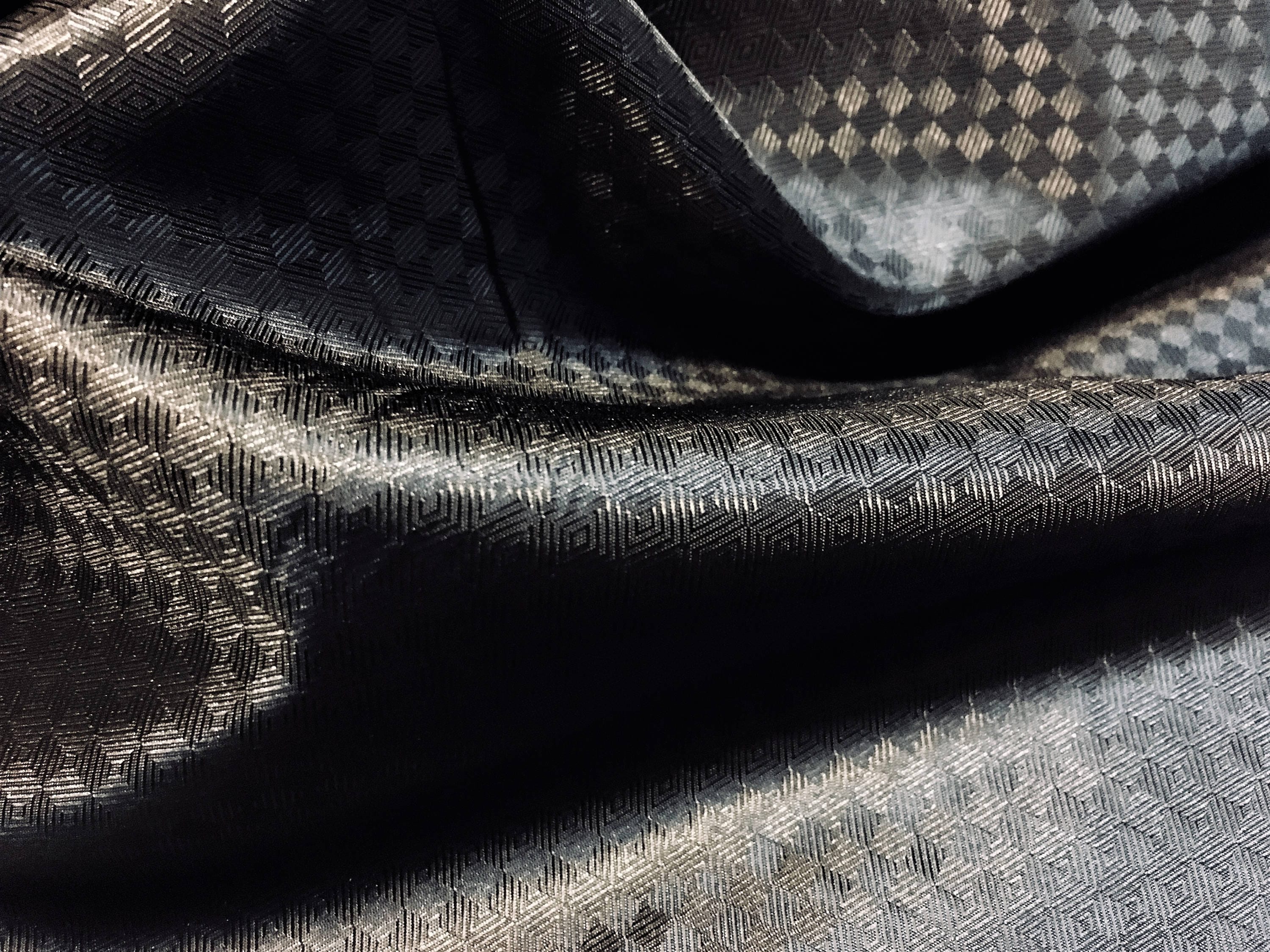 Black Checkerboard Jacquard Lining Fabric / Sold by the Yard - Etsy