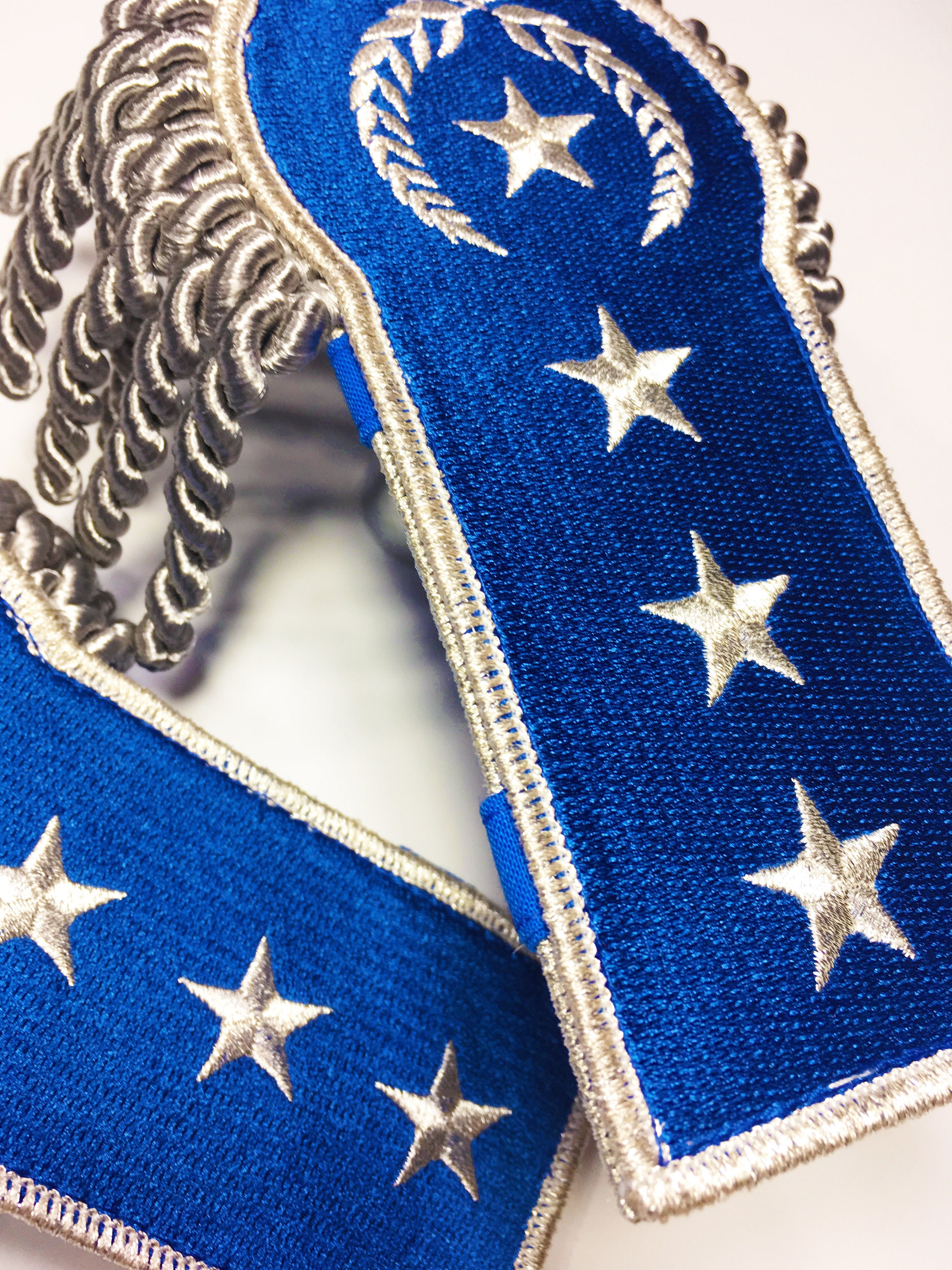 Blue Silver Star Epaulettes / Ships From USA Embroidered - Etsy
