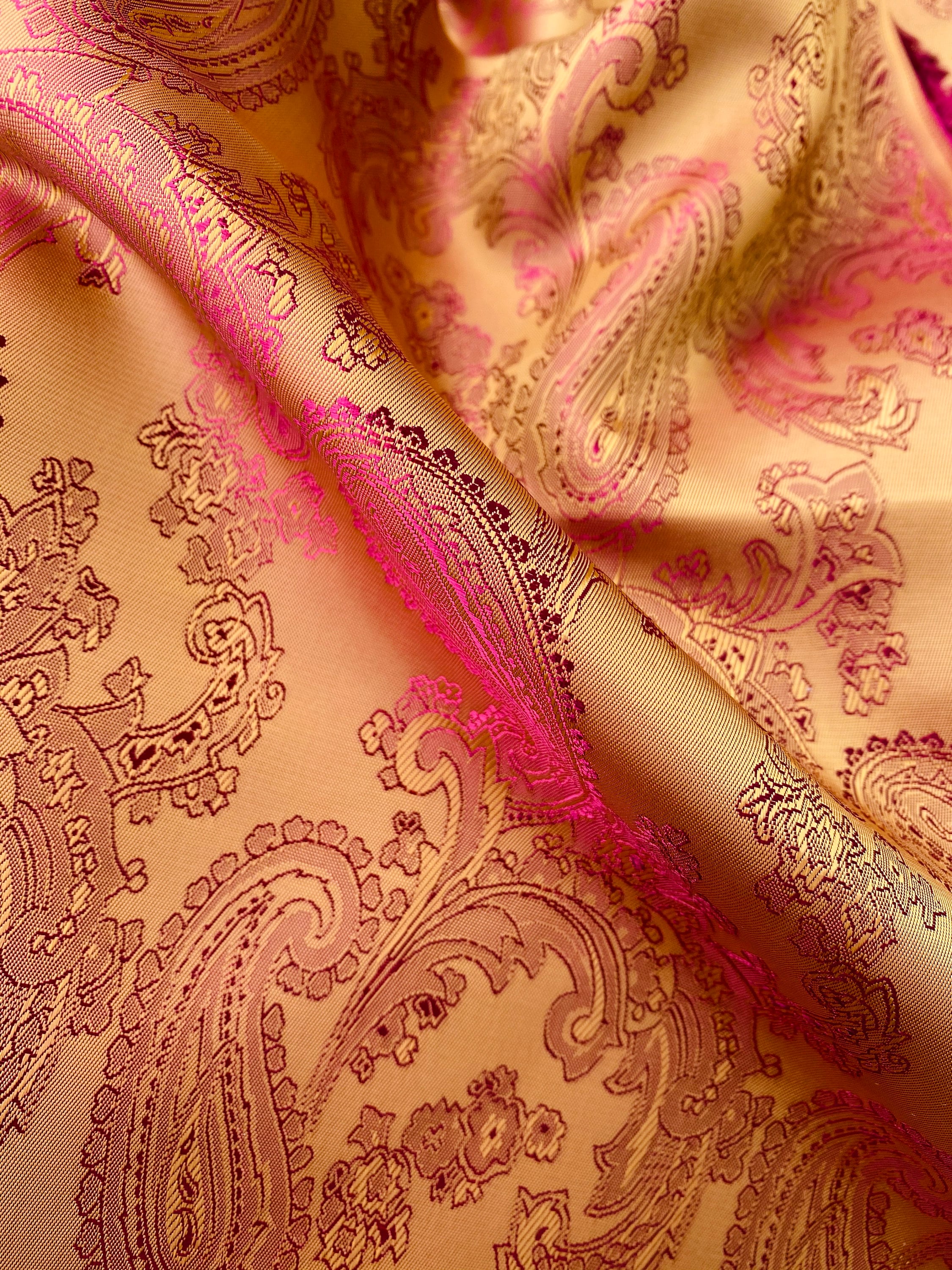 Orange Red Paisley Lining Fabric Ships From USA Jacquard | Etsy