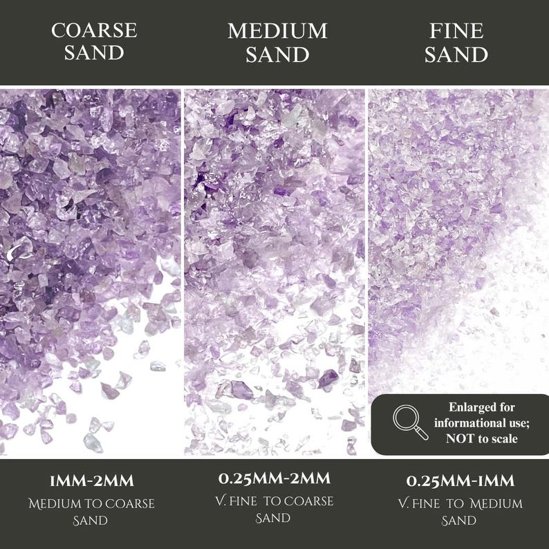 Crushed Purple Amethyst (grade A) Sand From Namibia, 3 Sand Sizes for ...