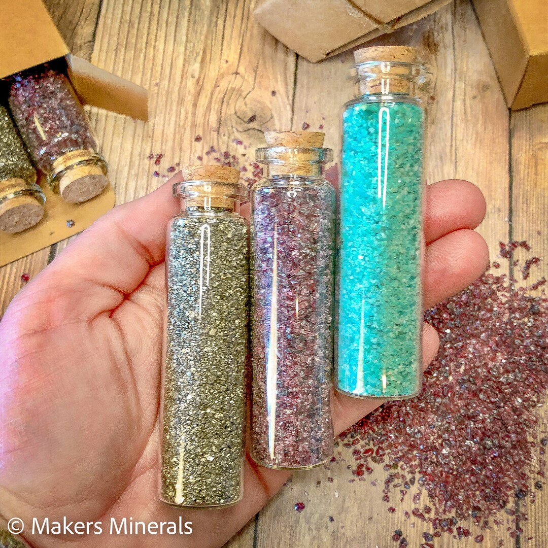 Crushed Gemstone Sand 20ml Vial Gift Set for Crystal Lovers, Jewelers ...
