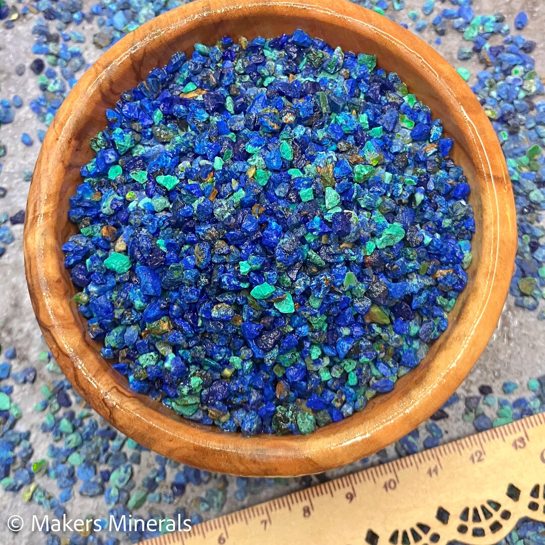 Crushed Shattuckite, Azurite and Malachite Chips, Small Batch, Coarse ...